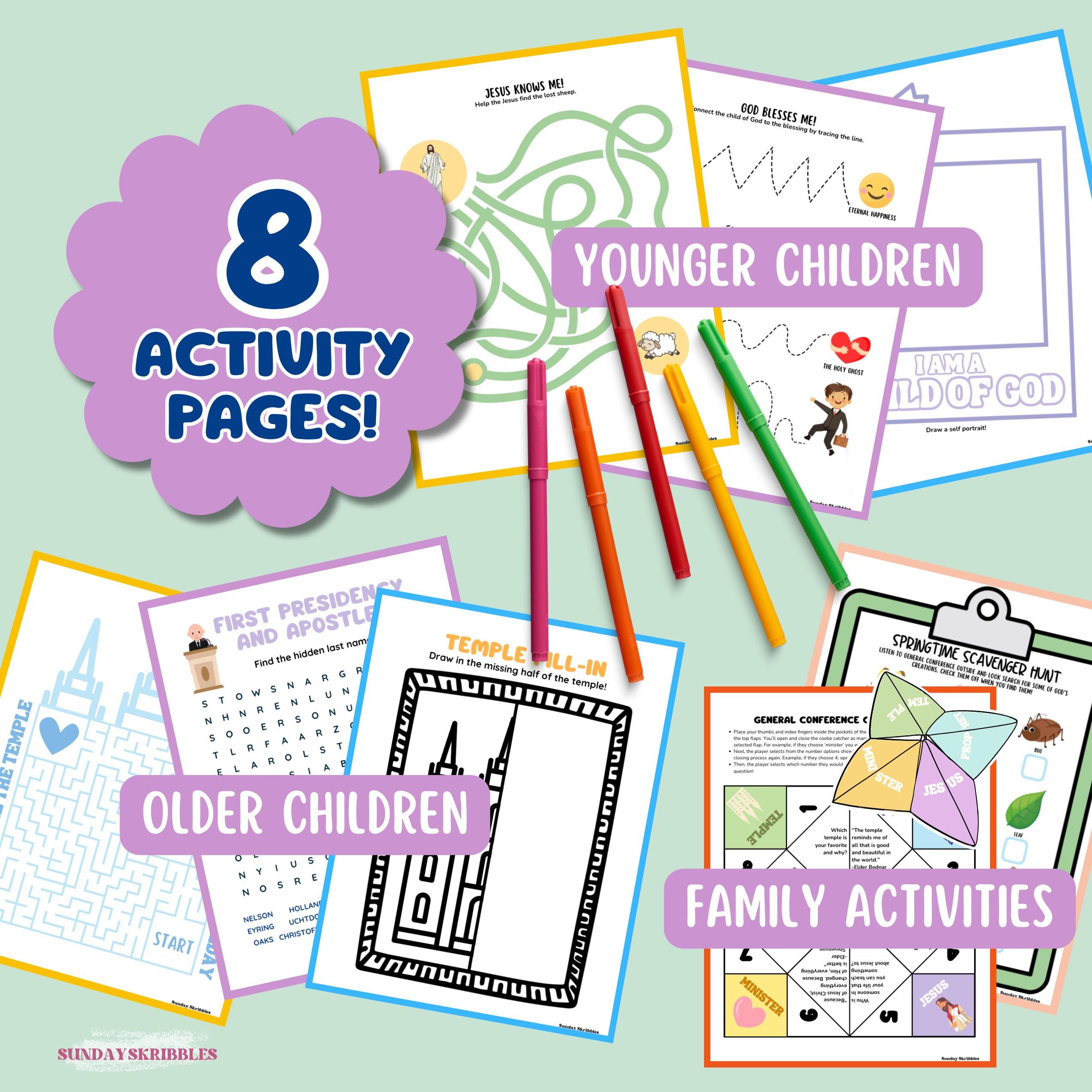 General Conference Activity Packet April 2025 LDS Primary Family ...