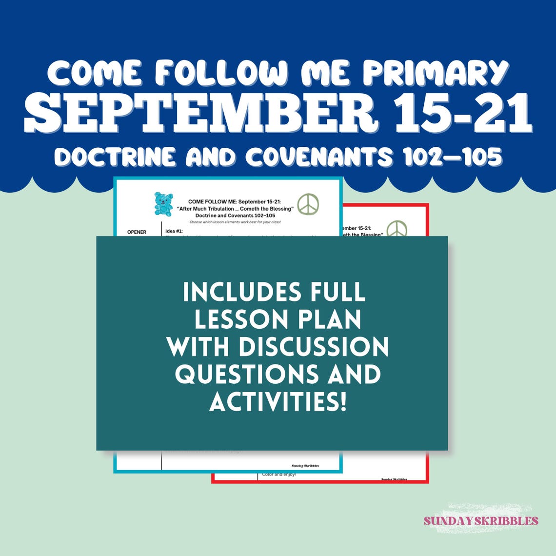 Primary September 15-21 Lesson Plan LDS Come Follow Me 2025 Doctrine ...