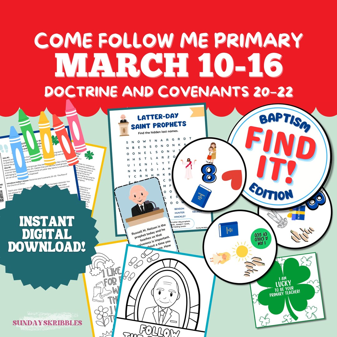 Primary March 10-16 Lesson Plan LDS Come Follow Me 2025 Doctrine and ...