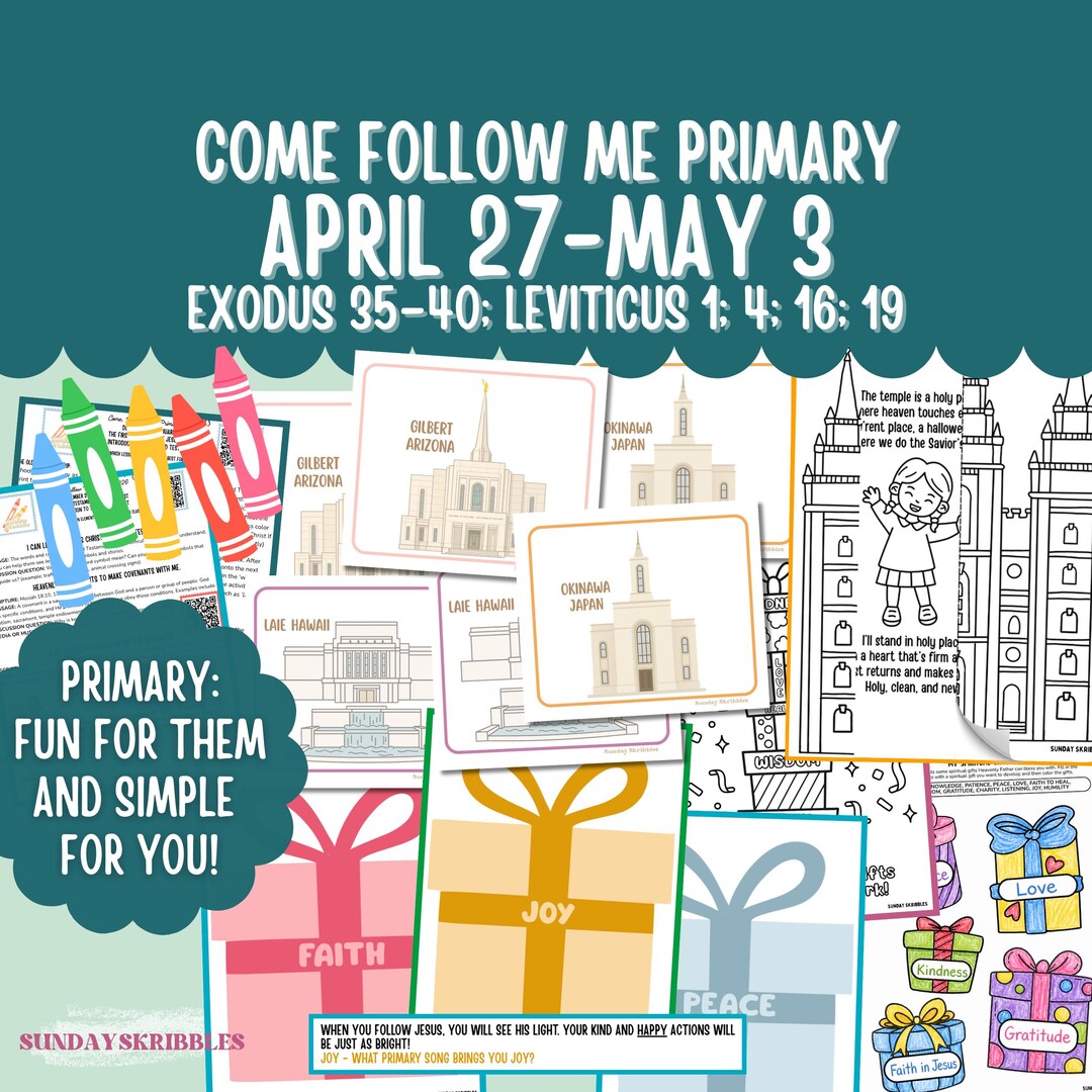 April 27-may 3 Primary Lesson Plan LDS Come Follow Me Primary 2026 the ...