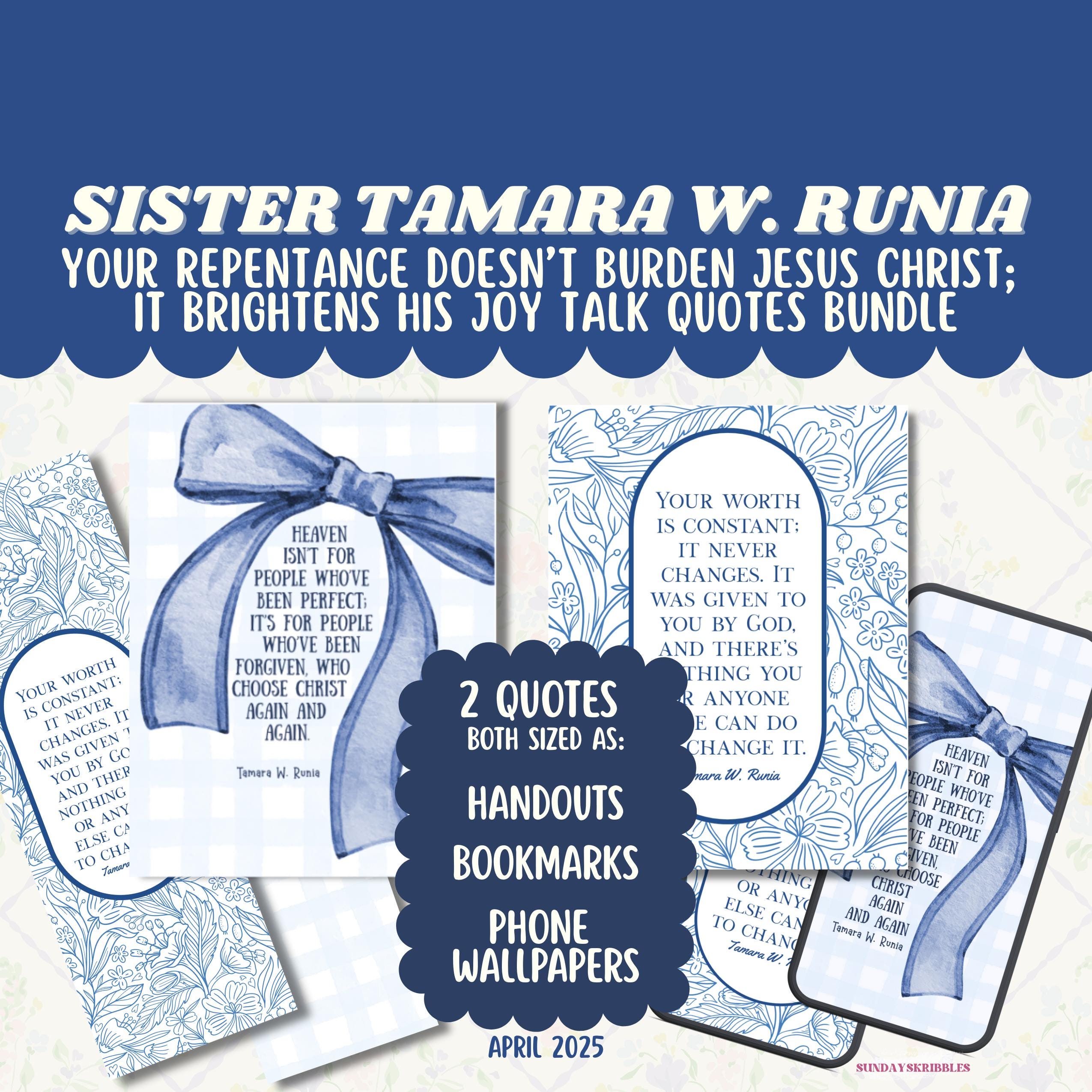 Tamara W Runia April 2025 Quotes Printable LDS Young Women Your ...