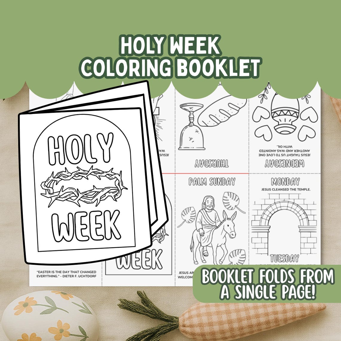 Holy Week Printable Coloring Craft Easter Activity Booklet 2026 LDS ...