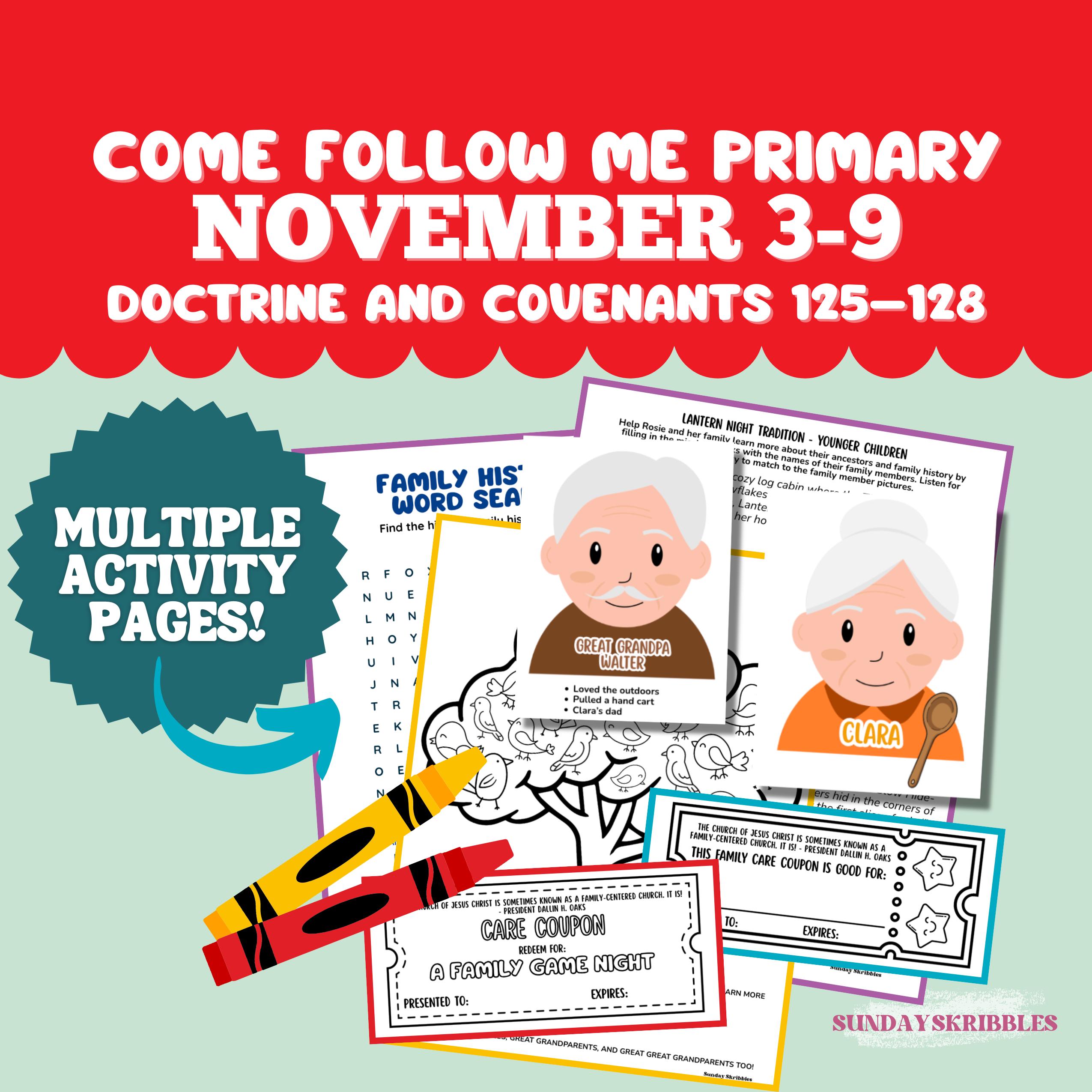 Primary November 3-9 Lesson Plan LDS Come Follow Me 2025 Doctrine and ...