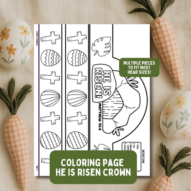 Easter Paper Crowns He is Risen Crown Craft Easter Story Craft for Kids ...
