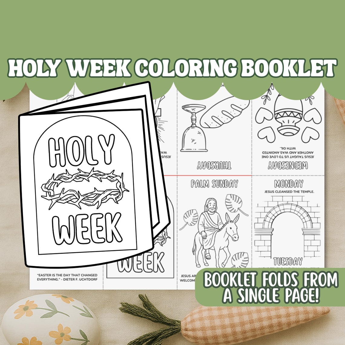 Holy Week Printable Coloring Craft Easter Activity Booklet 2025 LDS ...
