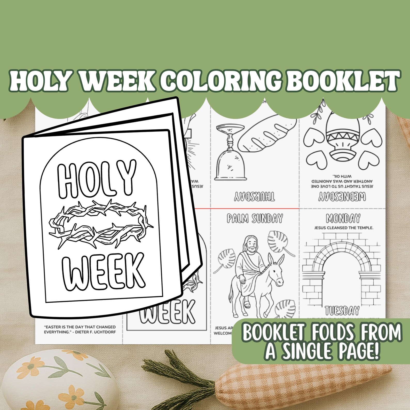 Holy Week Printable Coloring Craft Easter Activity Booklet 2025 LDS ...