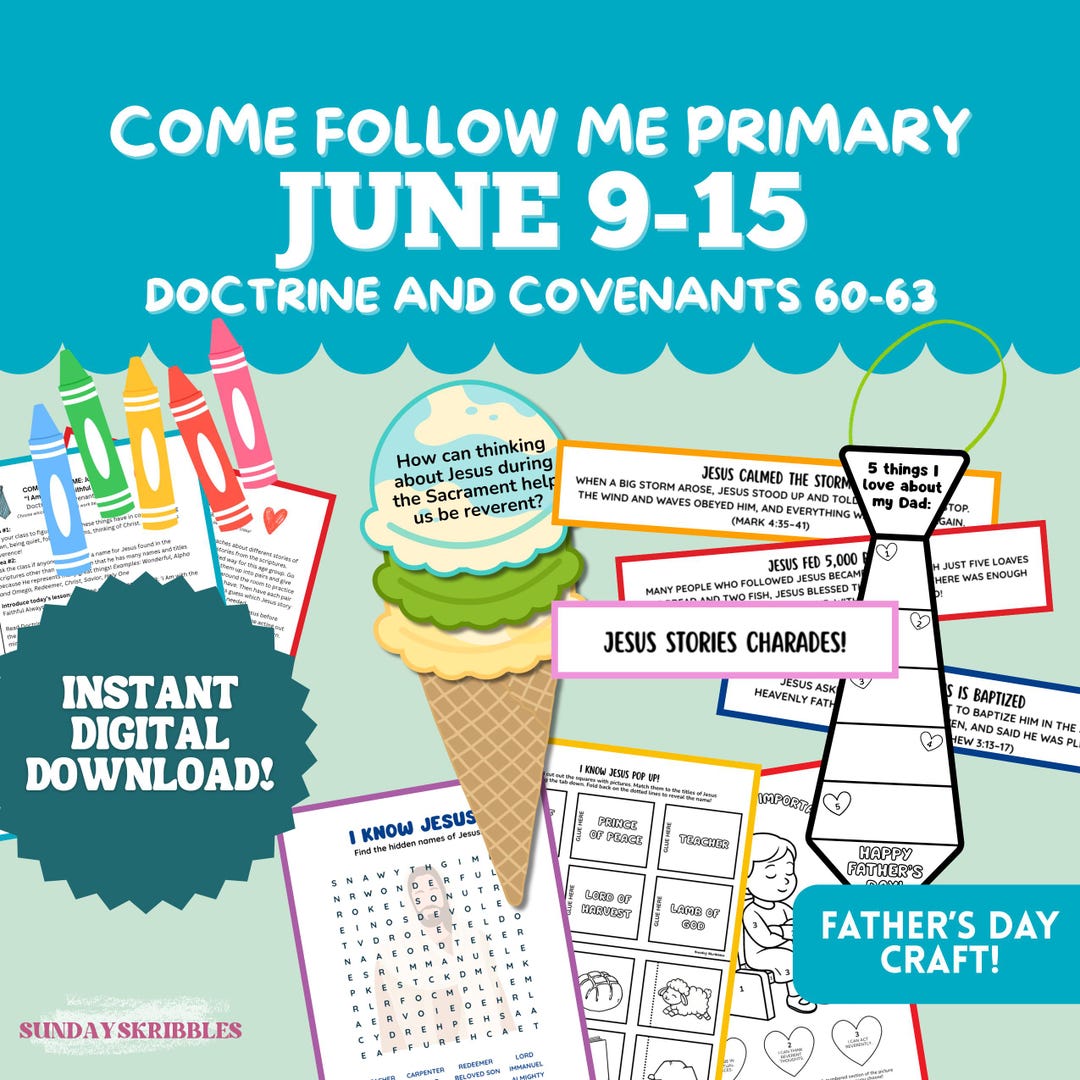 Primary June 9-15 Lesson Plan LDS Come Follow Me 2025 Doctrine and ...