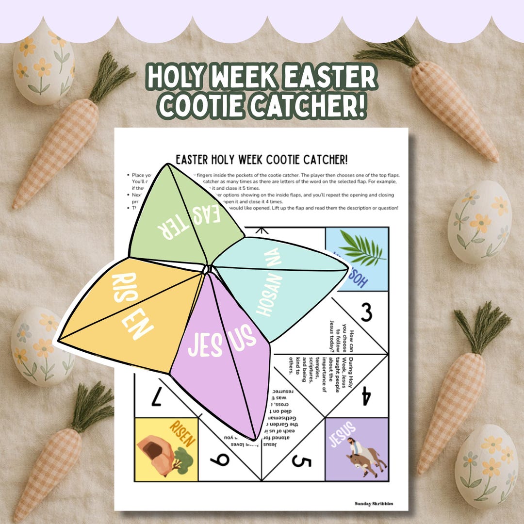 Holy Week Cootie Catcher LDS Easter Story Craft Christian Easter Cootie ...