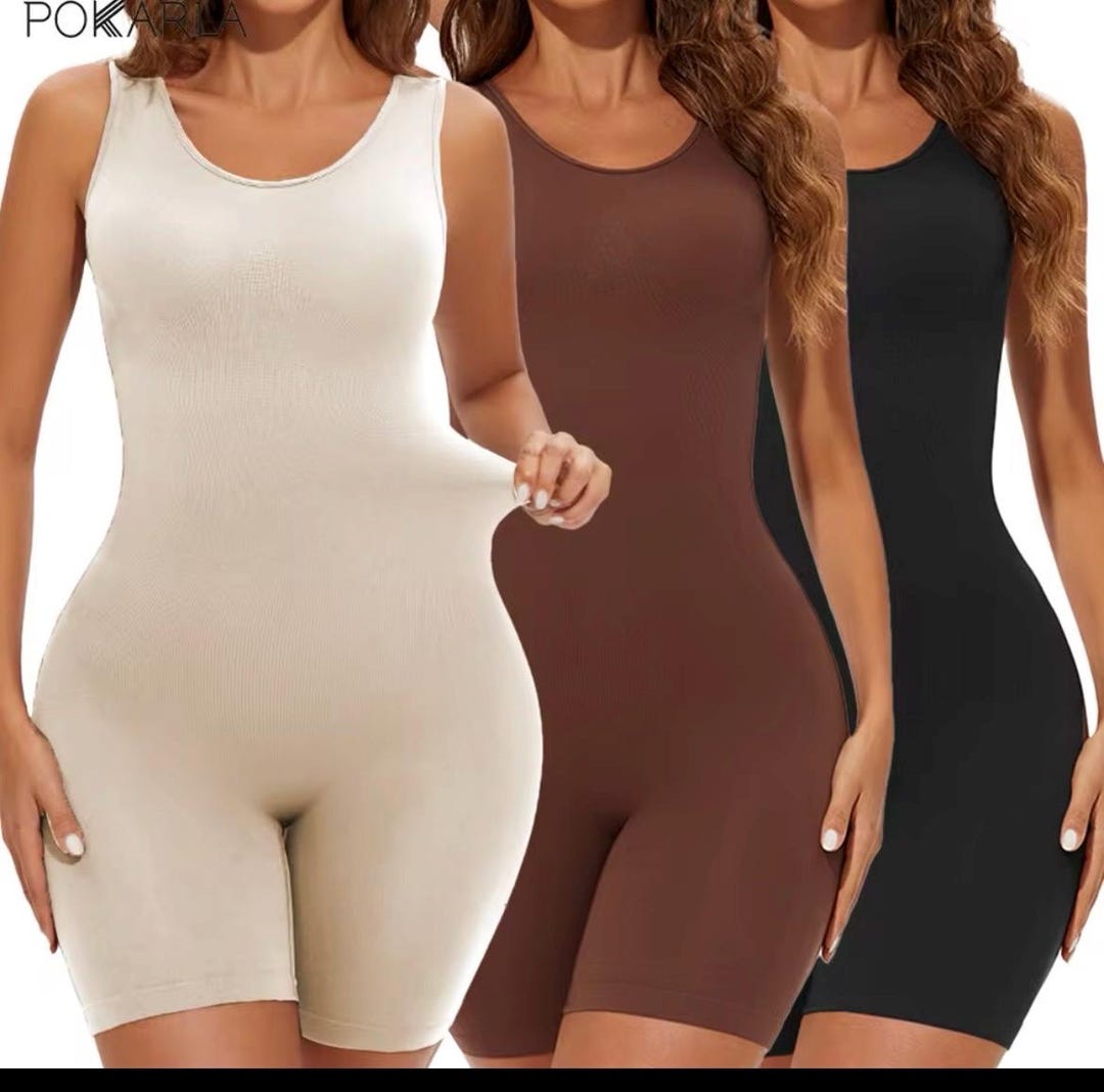 Bodysuits Full Coverage Shapewear Thigh Slim Body Suit Wide Shoulder ...