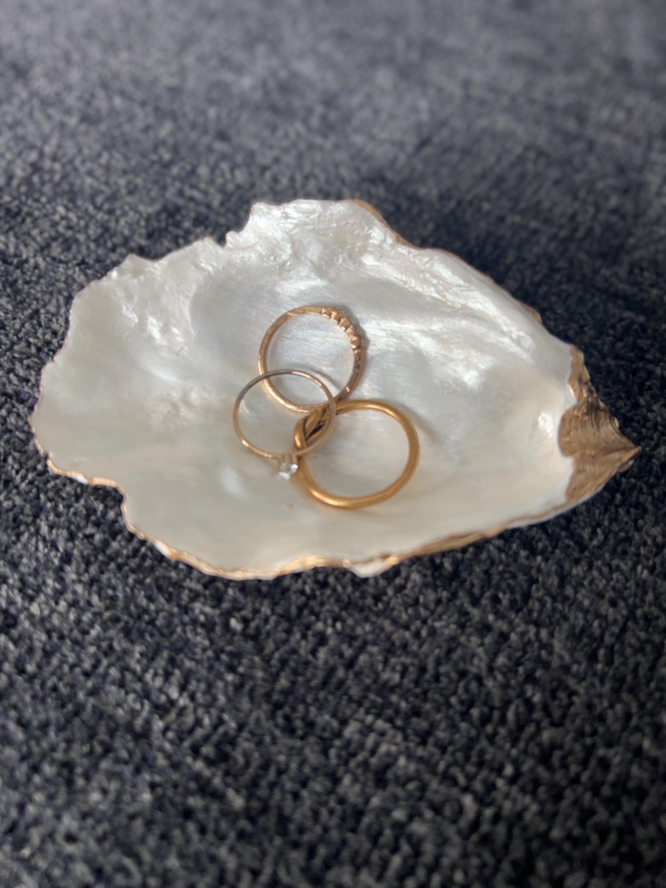 Hand Made Oyster Shell Ring Dish or Trinket Dish. Newlywed Gift ...