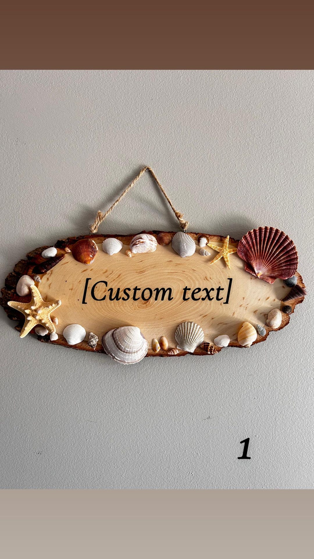 Handcrafted Beachy Seashell Wooden Sign – Custom Text Personalized ...