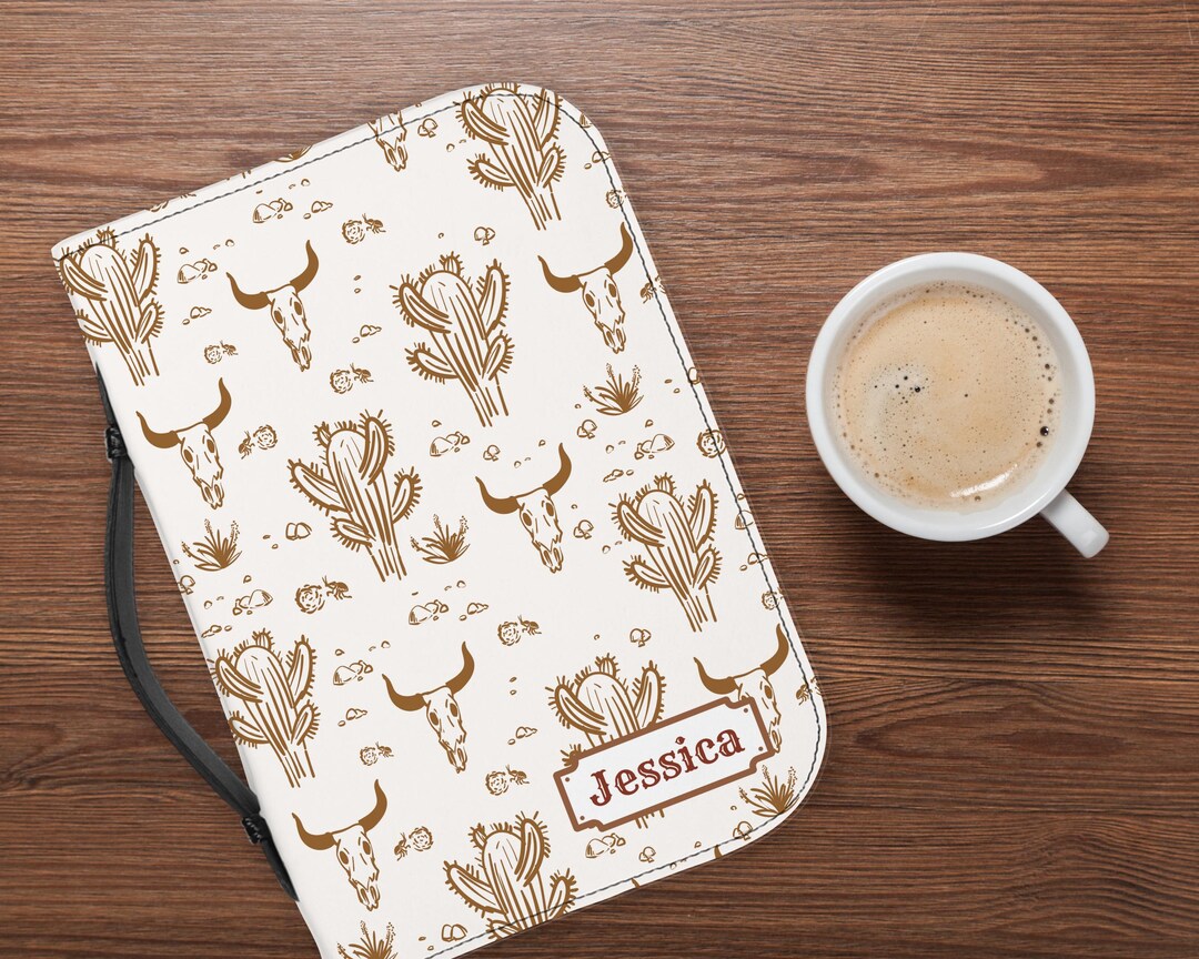 Custom Western Cactus Bible Case With Zipper, Womens Bible Cover With ...