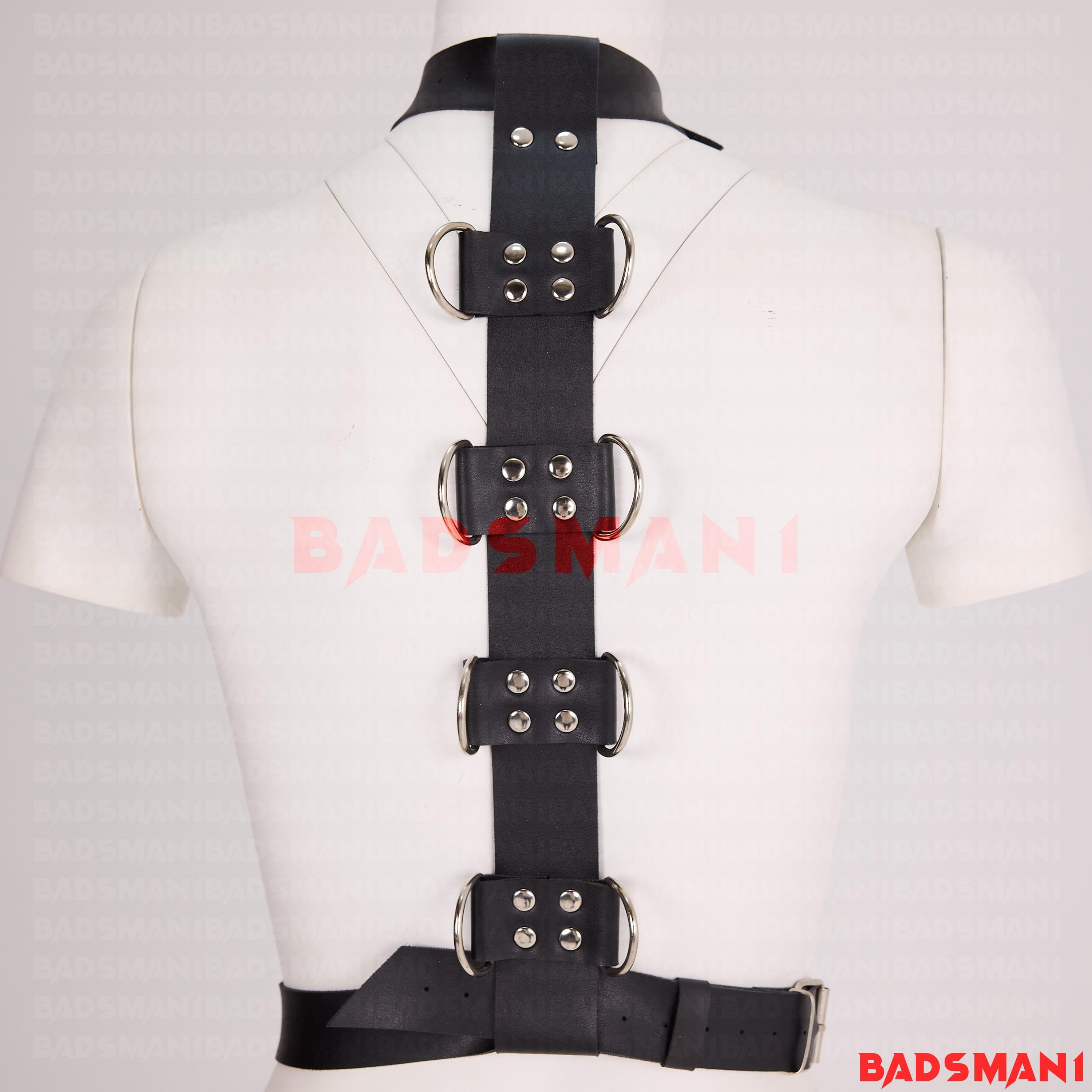 Handmade Leather BDSM Back Restraint Harness, Heavy Duty Bondage, Back ...