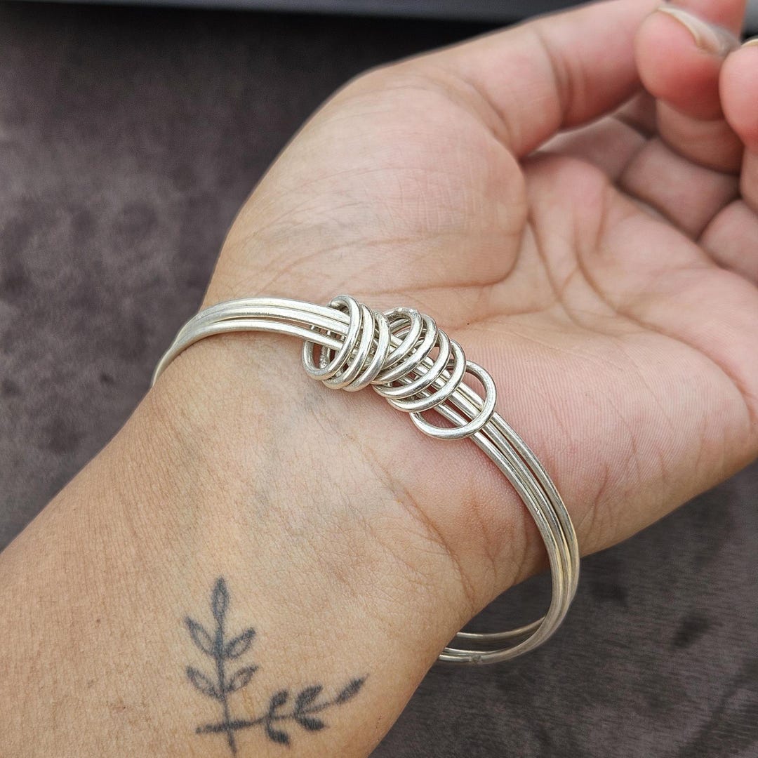 925 Sterling Silver Russian Bangle Set – Handmade Stacking Bangles ...