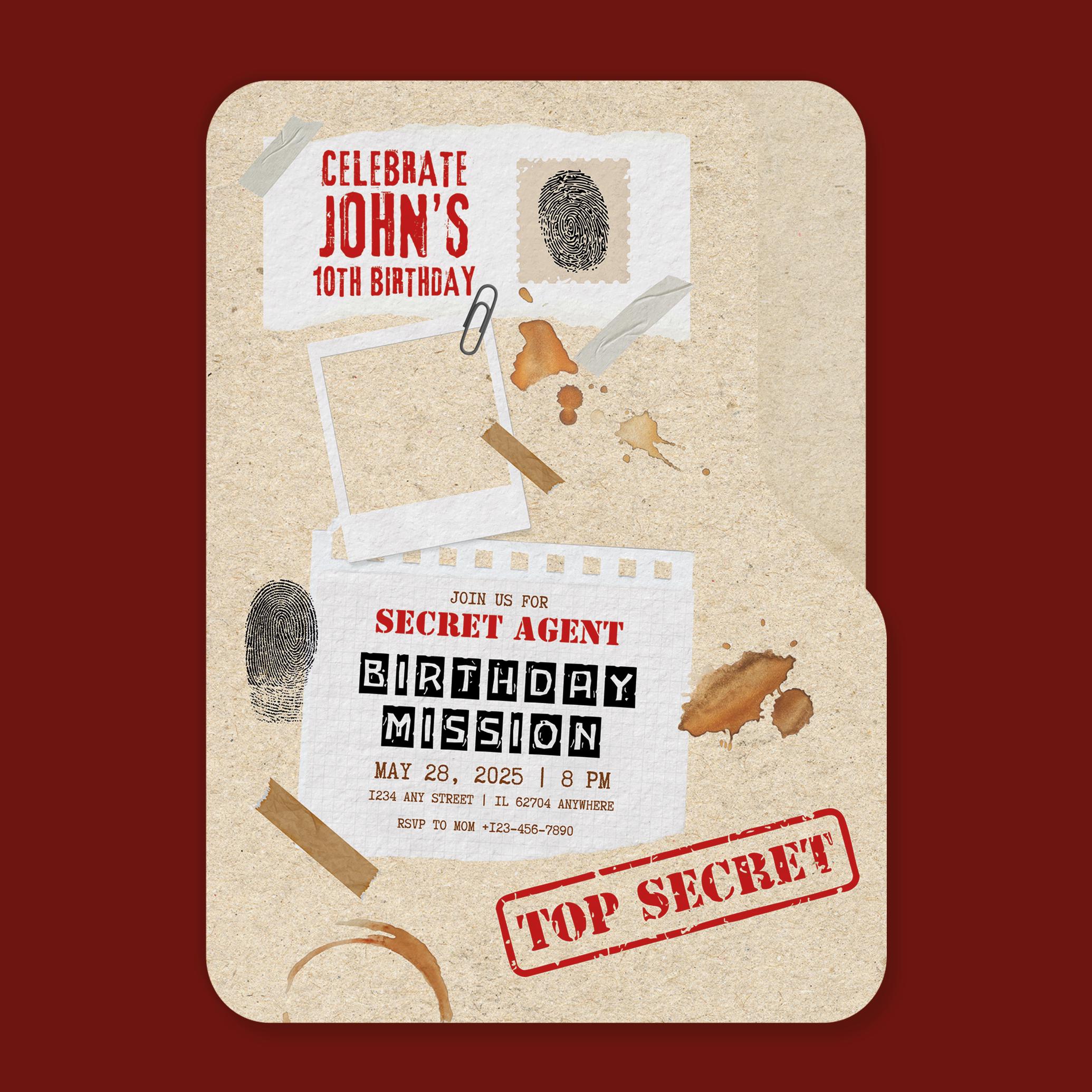 Detective Birthday Invitation, Digital Template, Puzzle, Mystery ...