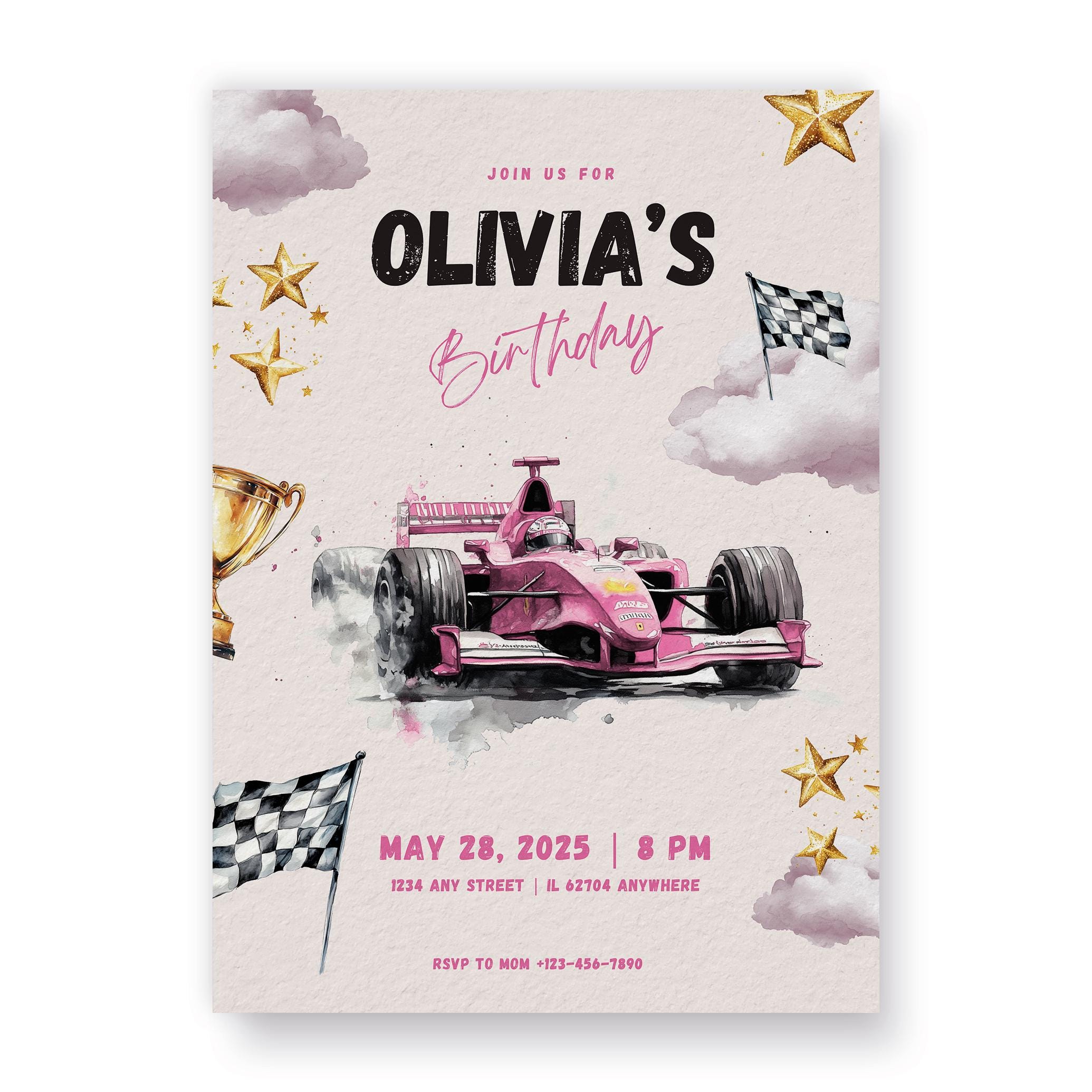Racecar Birthday Invitation, F1, Car, Race, Sports Car, Invitation ...