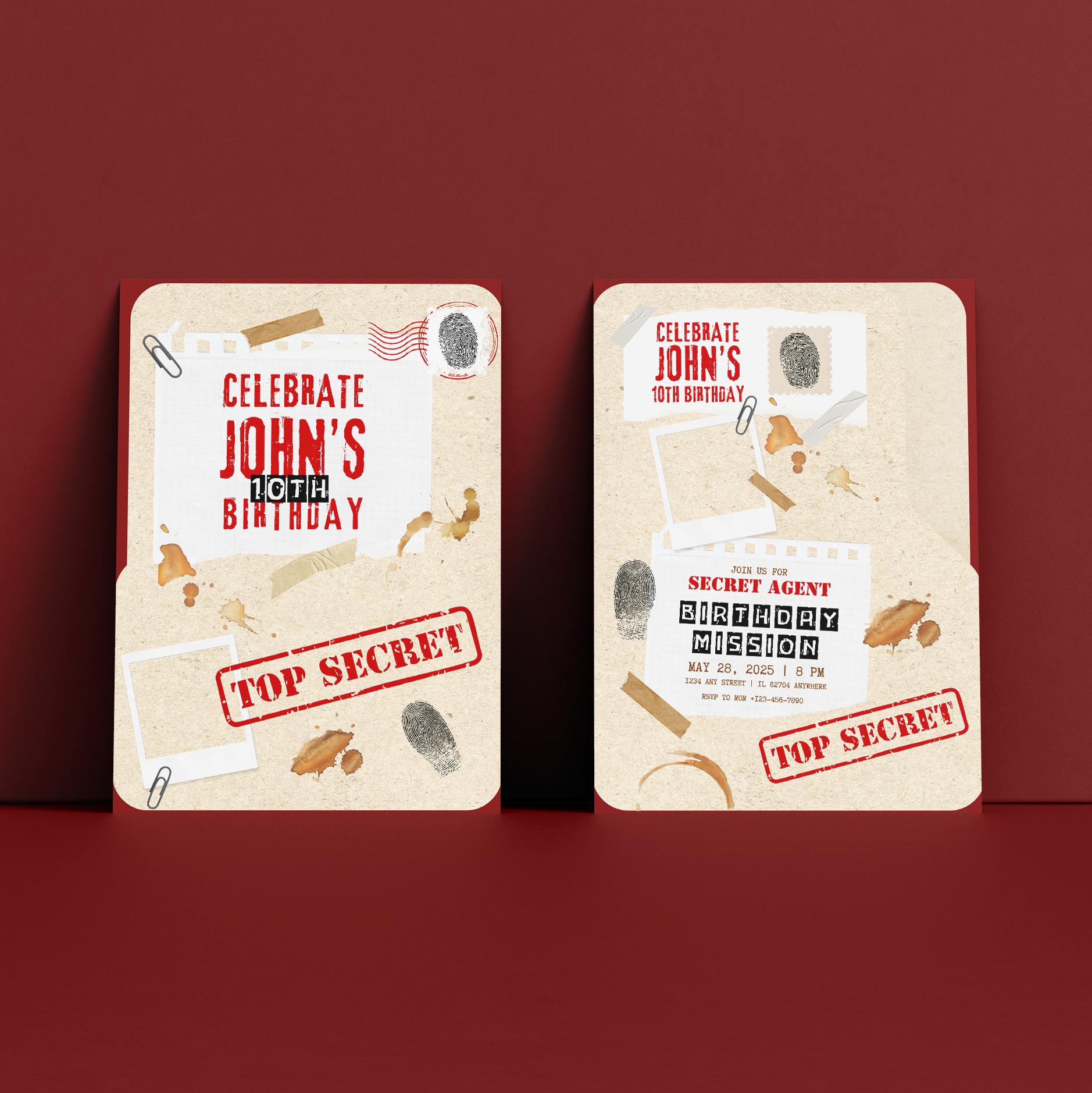 Detective Birthday Invitation, Digital Template, Puzzle, Mystery ...