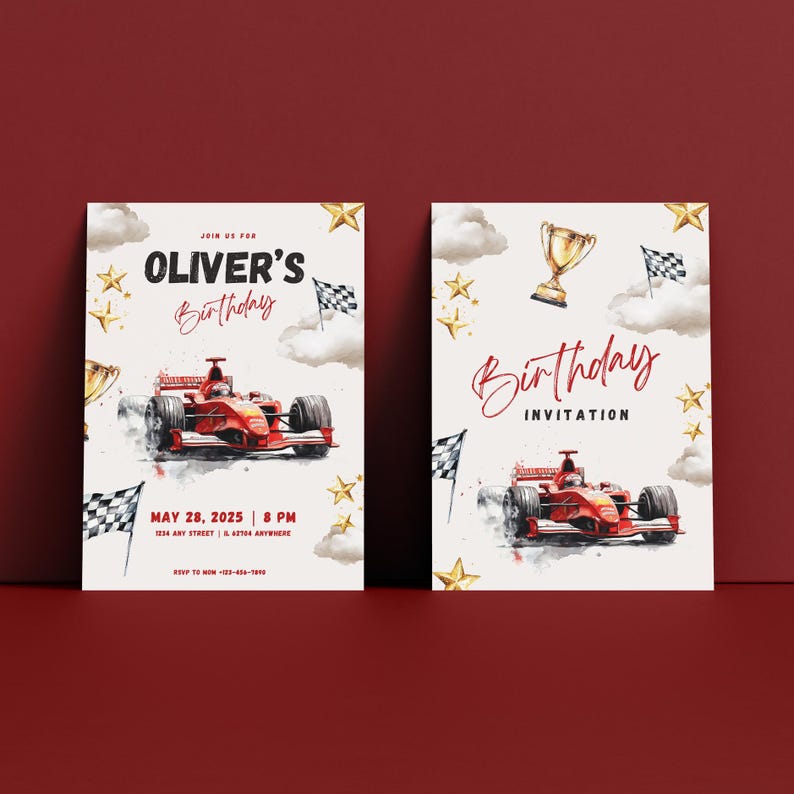 Formula 1 Birthday Invitation, F1, Car, Race, Sports Car, Ferrari ...
