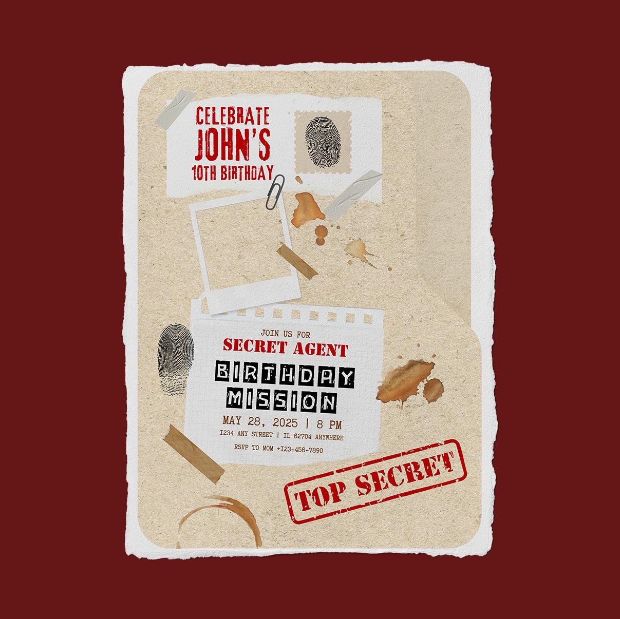 Detective Birthday Invitation, Digital Template, Puzzle, Mystery ...