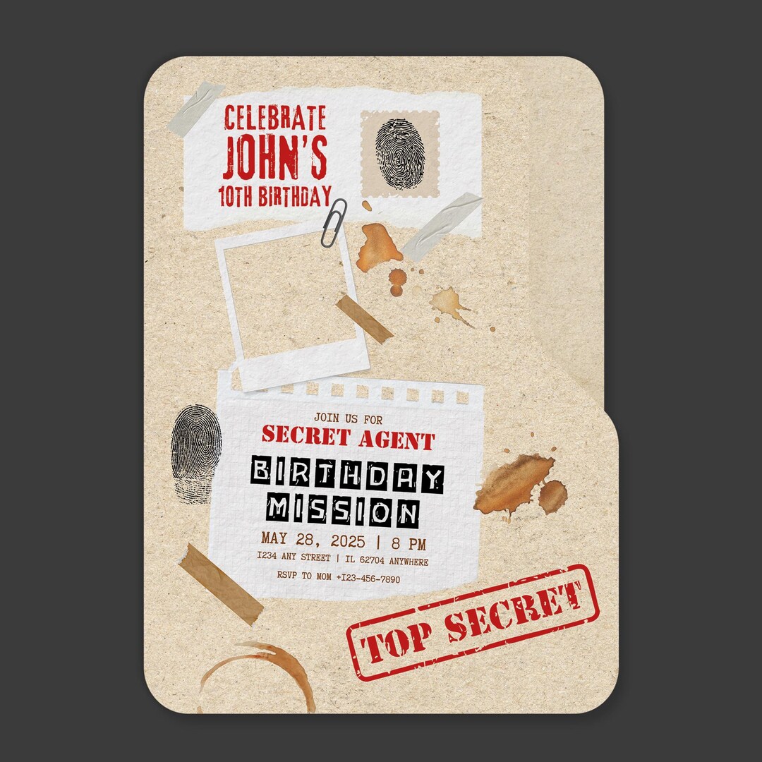Detective Birthday Invitation, Digital Template, Puzzle, Mystery ...