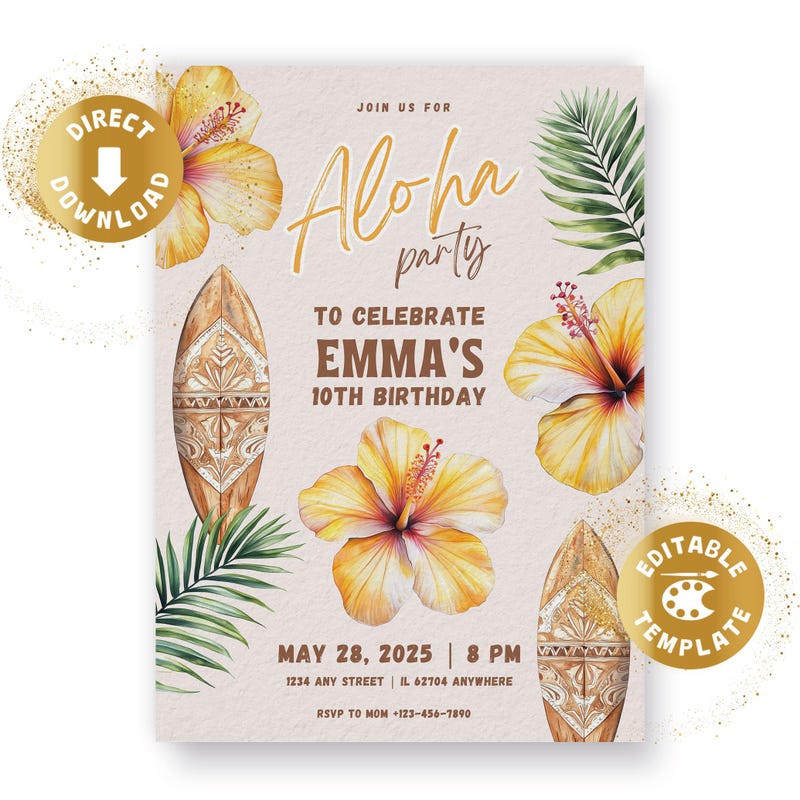 Aloha Invitation - Etsy