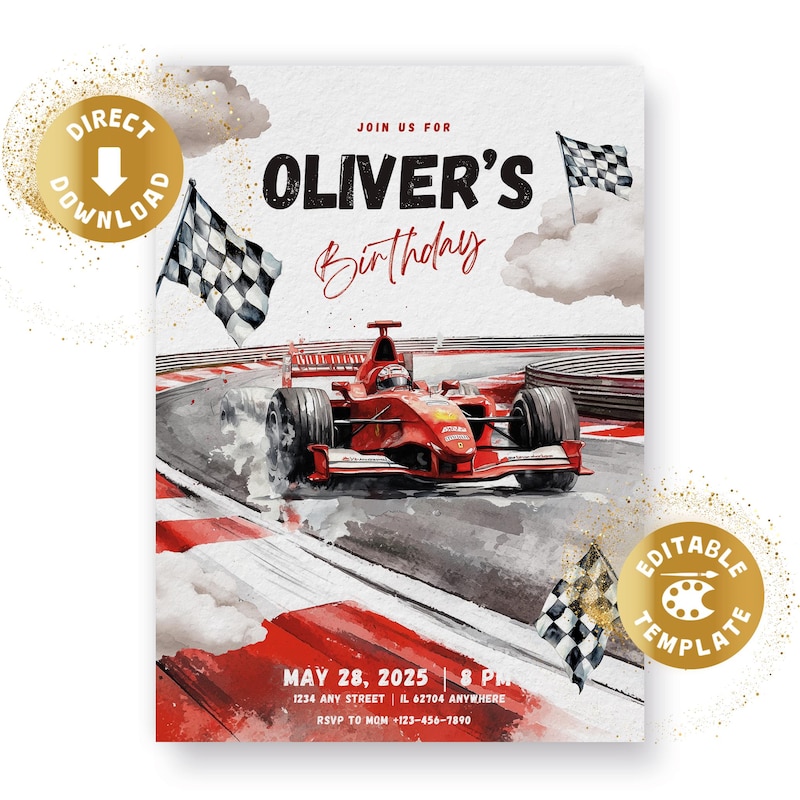 Ferrari Invitation - Etsy