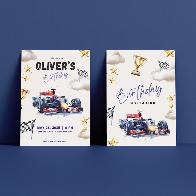 Racecar Birthday Invitation, F1, Car, Race, Sports Car, Invitation ...