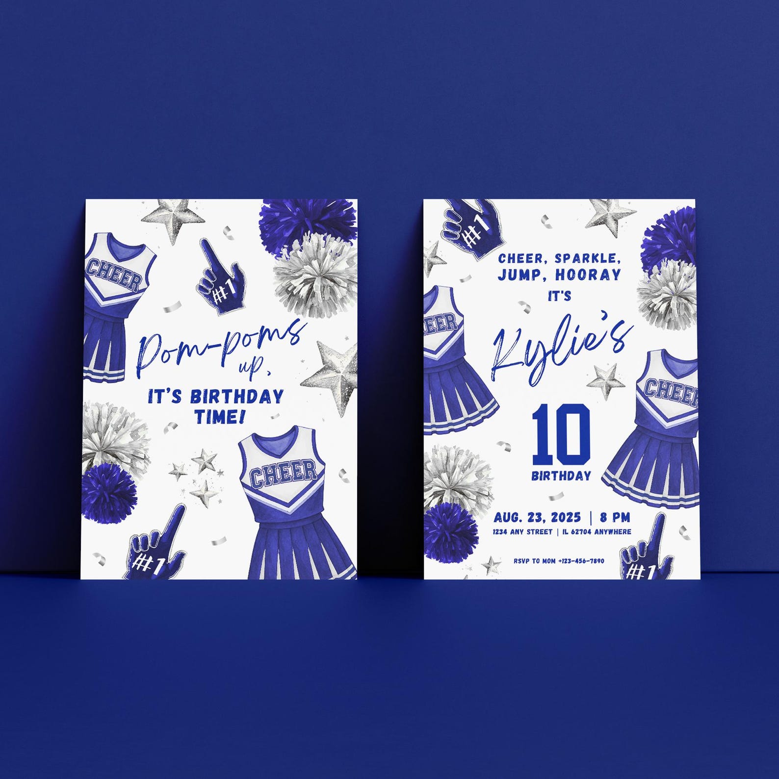 Cheerleader Birthday Invitation Digital Let's Cheer Birthday Invite ...