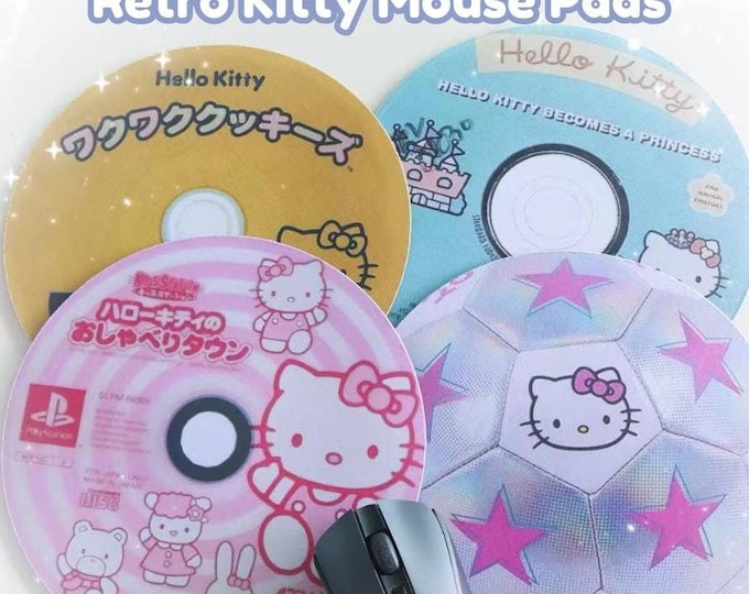 2000s Hello Kitty Retro Disc-look Mouse Pad – Cute Kawaii Desk ...