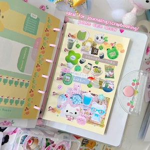 Handmade Aesthetic Sticker Sheet Pack - Cute Dessert Stickers for ...