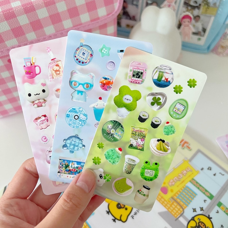 Handmade Aesthetic Sticker Sheet Pack - Cute Dessert Stickers for ...