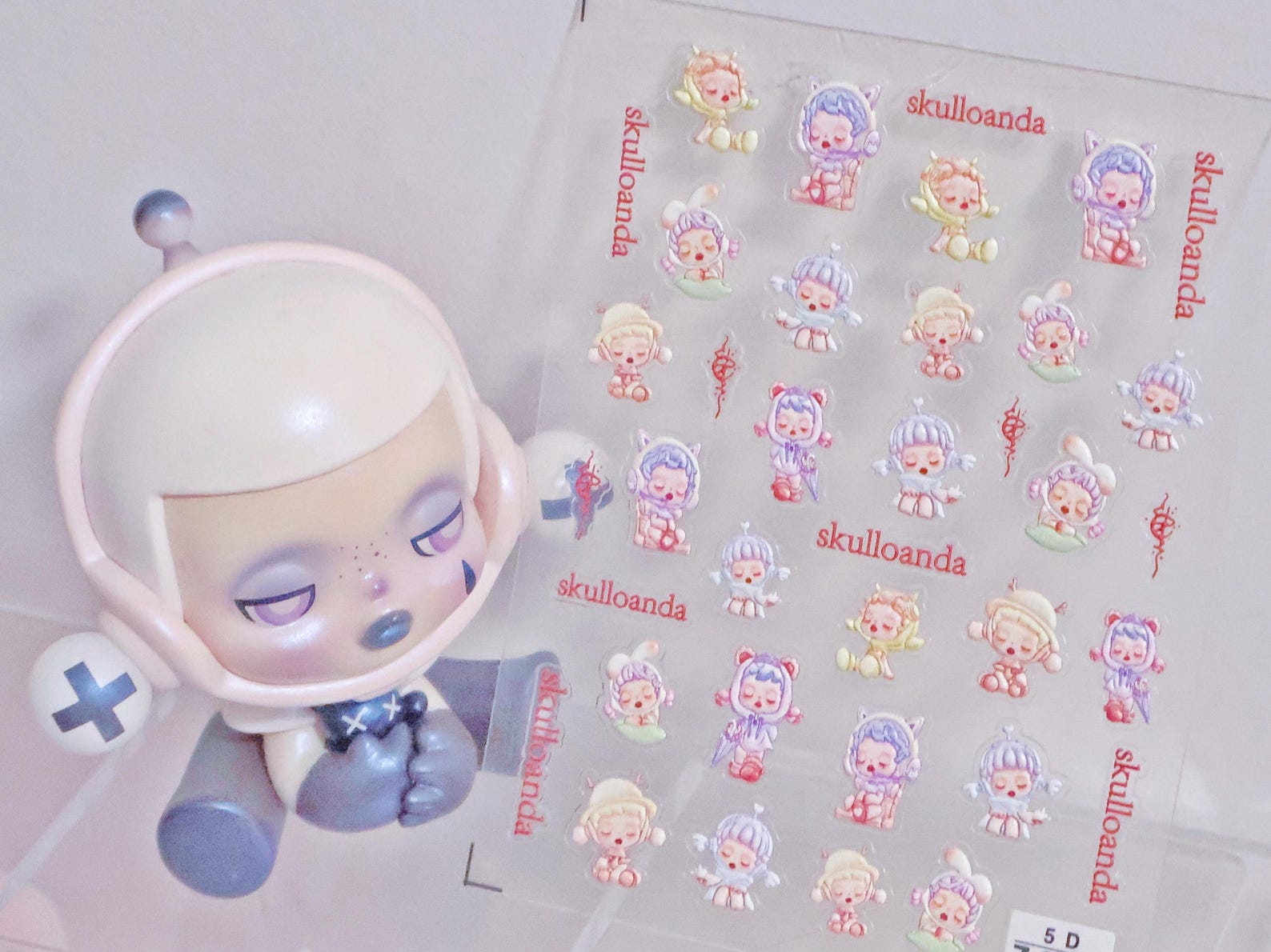 Popmart Skullpanda Nail Stickers – Cartoon Cute 3D Manicure and ...