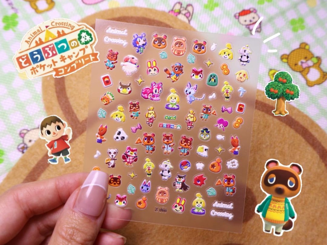Animal Crossing Nail Stickers: Kawaii ACNH Character Decals - Etsy