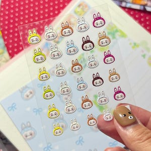 Pegatinas para uñas Labubu: calcomanías 3D con dibujos animados para ...