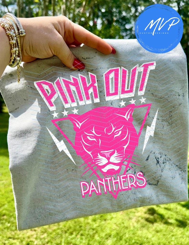 Pink Out Panthers Mascot PNG: School Spirit Graphic (digital Download ...