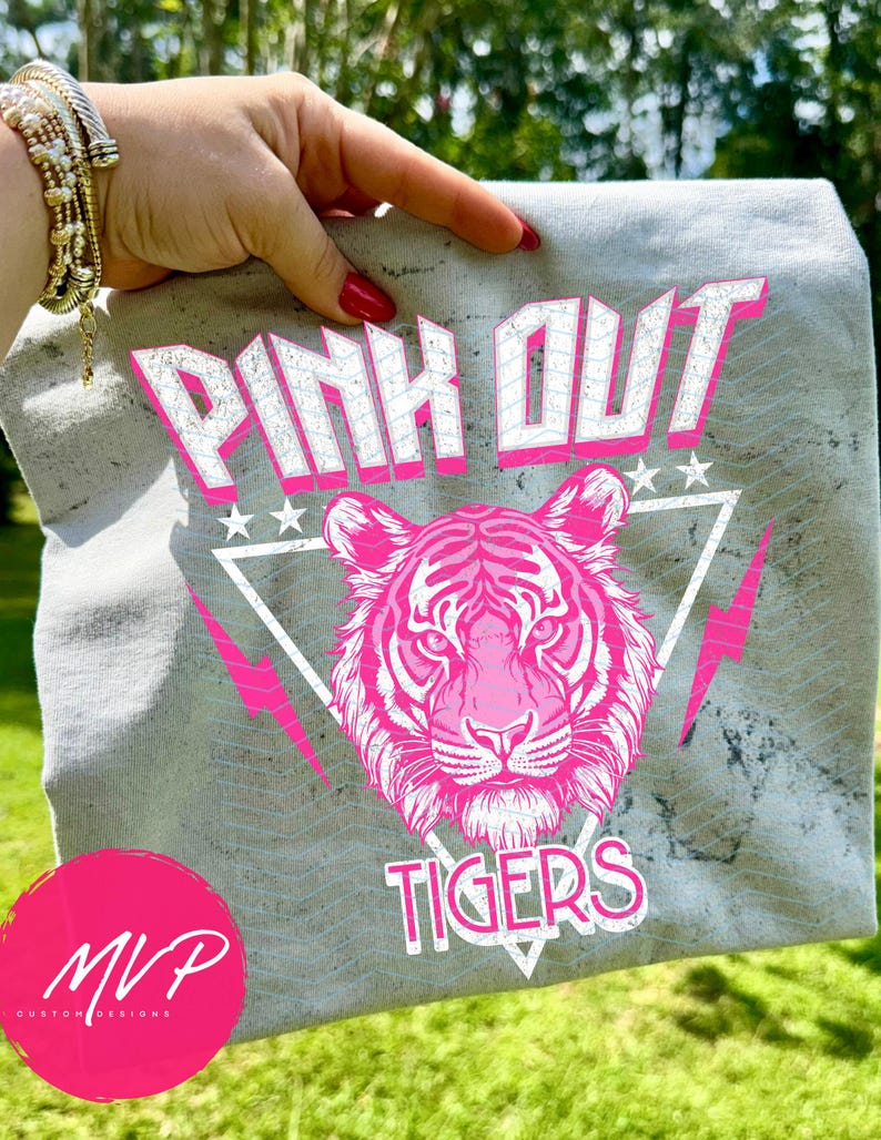 Tigers Pink Out Mascot PNG: Spirit Wear Design (digital Download) - Etsy