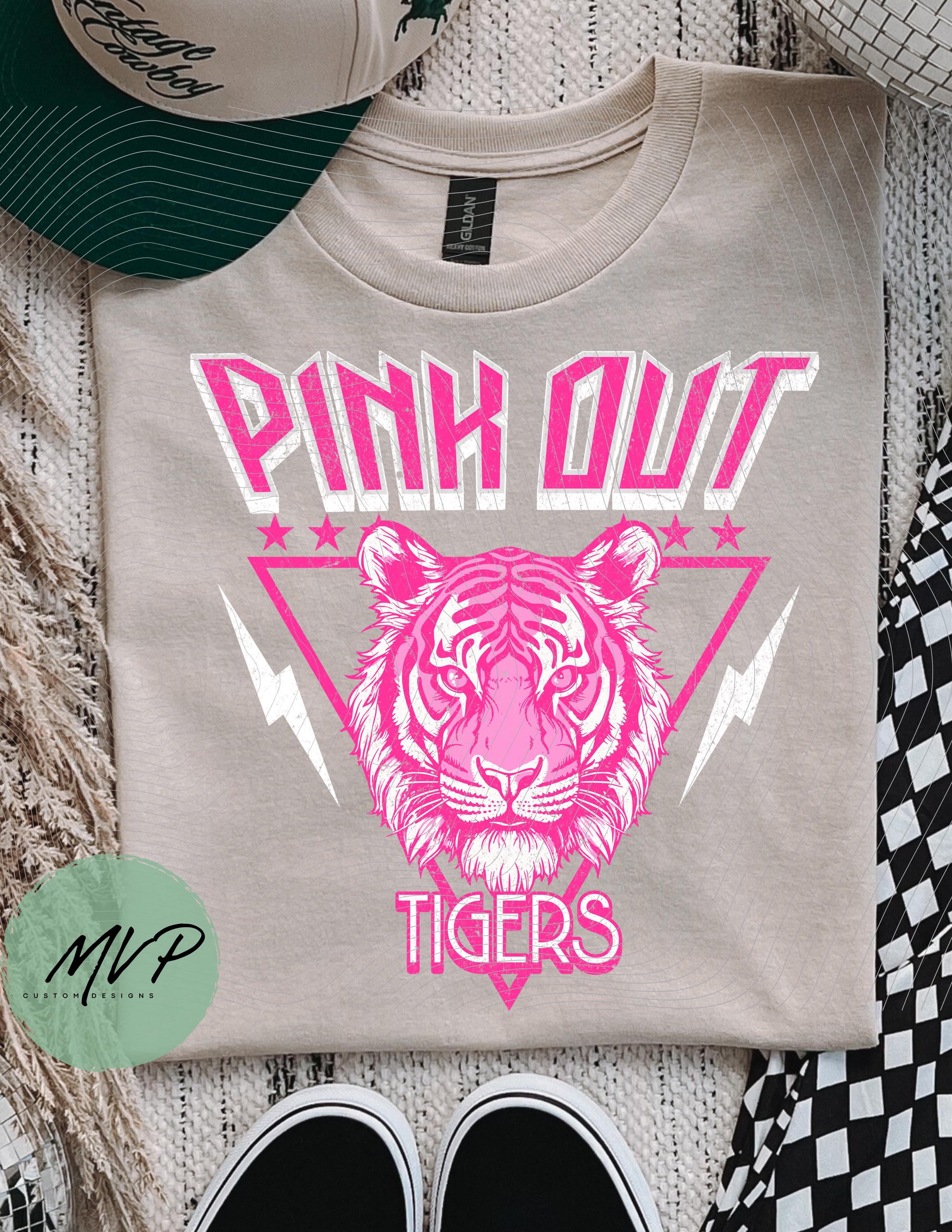 Tigers Pink Out Mascot PNG: Spirit Wear Design (digital Download) - Etsy