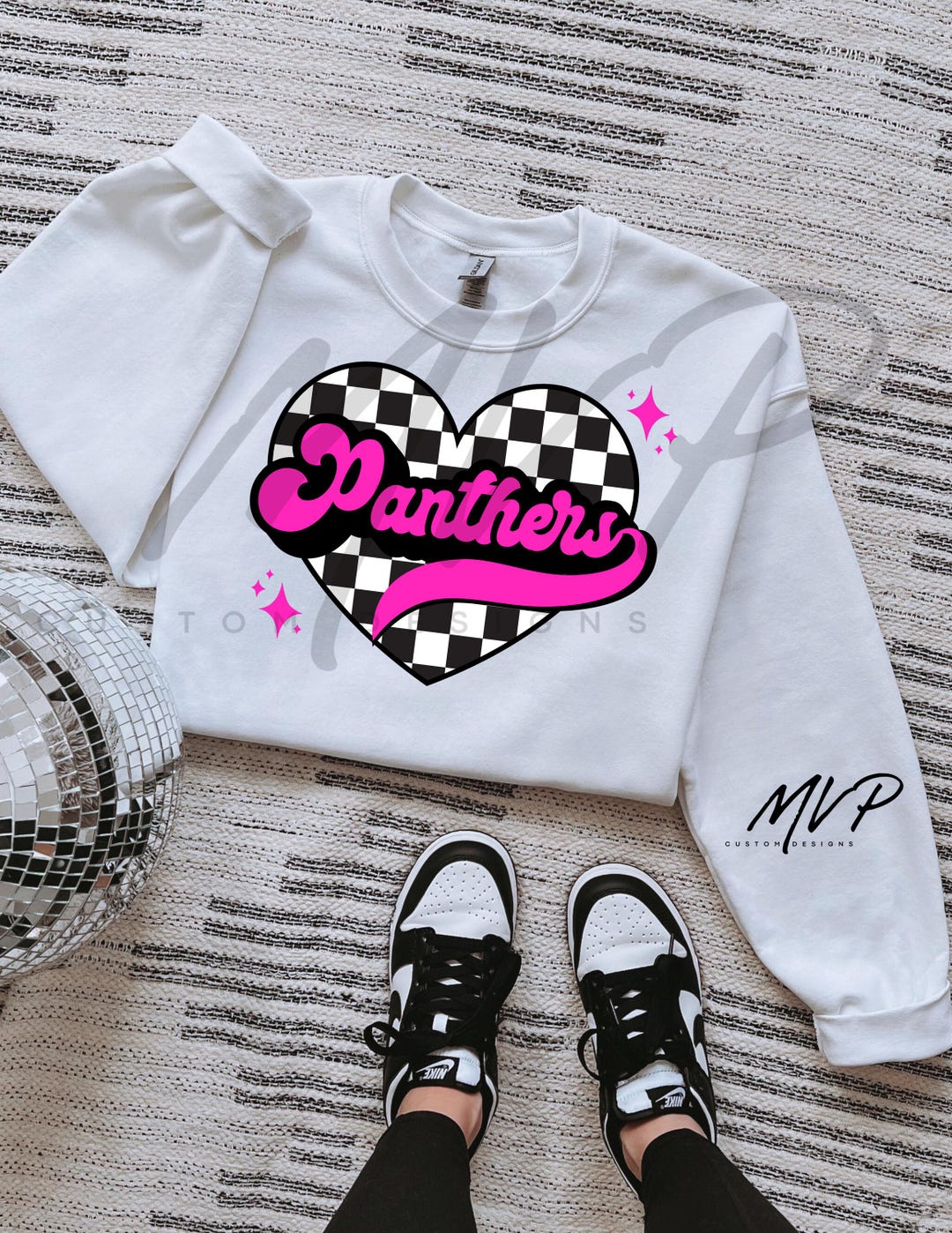 Retro Checkered Heart Panther PNG: Groovy Mascot (digital Download) - Etsy