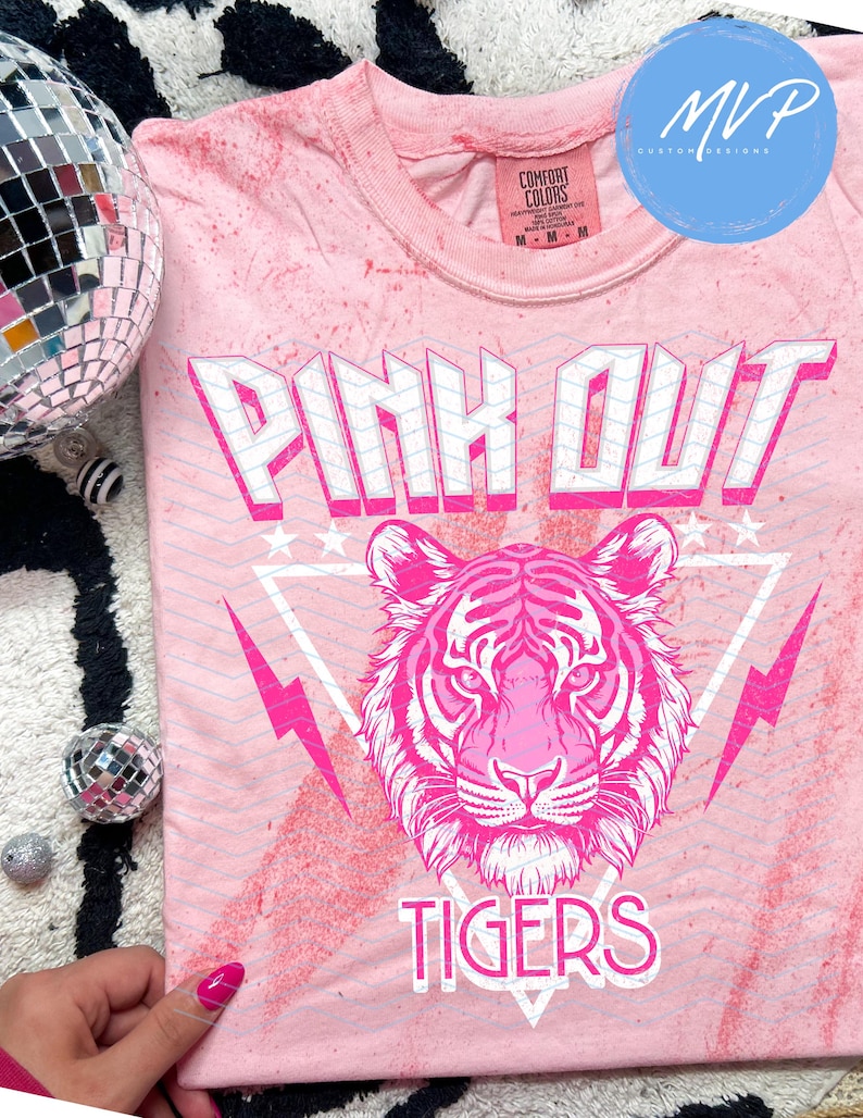 Tigers Pink Out Mascot PNG: Spirit Wear Design (digital Download) - Etsy