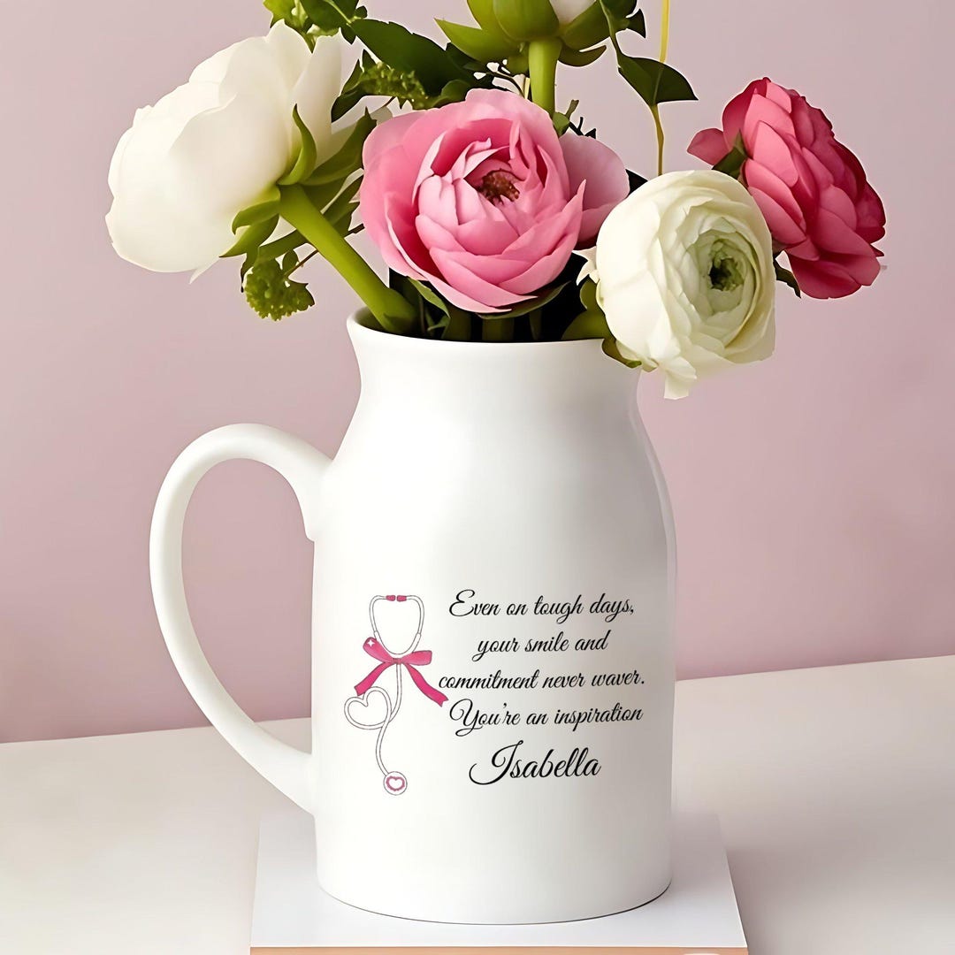 Custom Nurse Appreciation Flower Vase Gift, Personalized Thank You ...