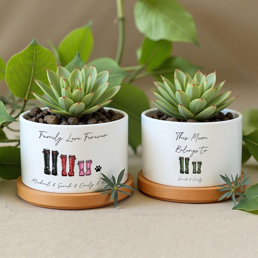 Personalised Mums Birthday Flower Pot, Birthday Pot Gift, Ceramic ...