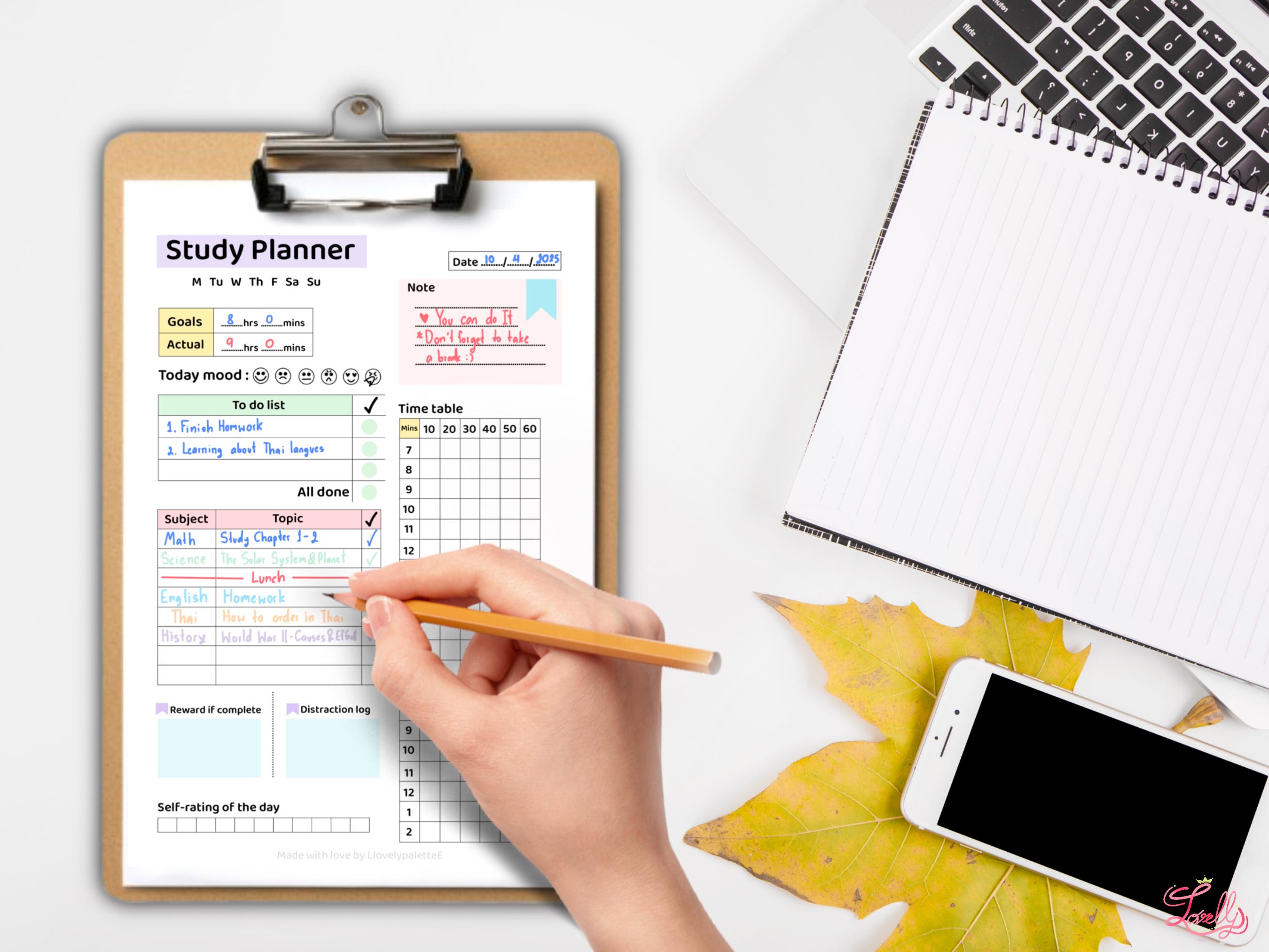 Pastel Study Planner Printable | Daily, Weekly, Monthly Planner PDF ...