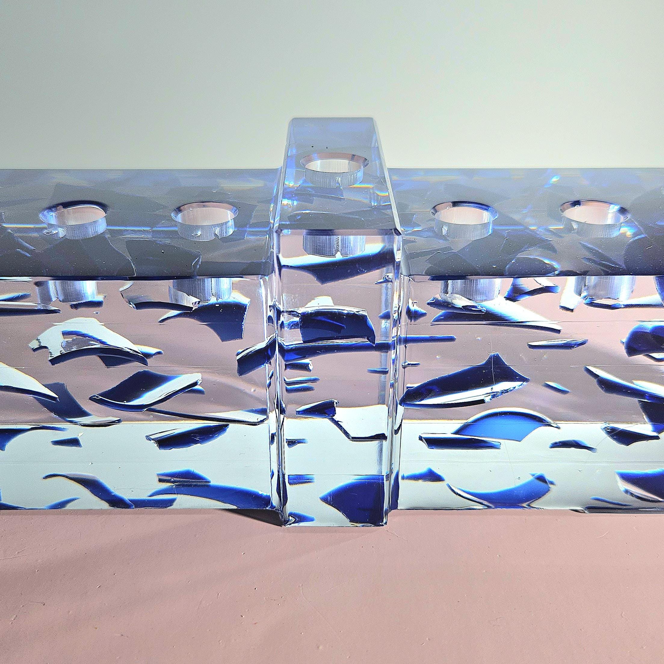 Smashed Glass Menorah: Jewish Wedding Keepsake Resin Art (12x4x3") - Etsy