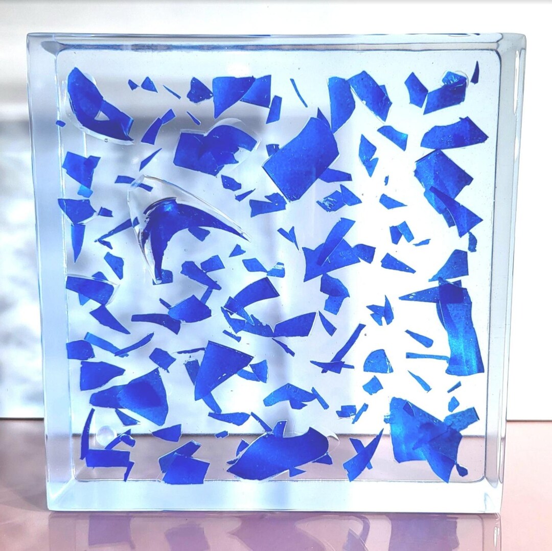 Smashed Glass Resin Cube: Jewish Wedding Chuppah Keepsake (8x8x2") - Etsy