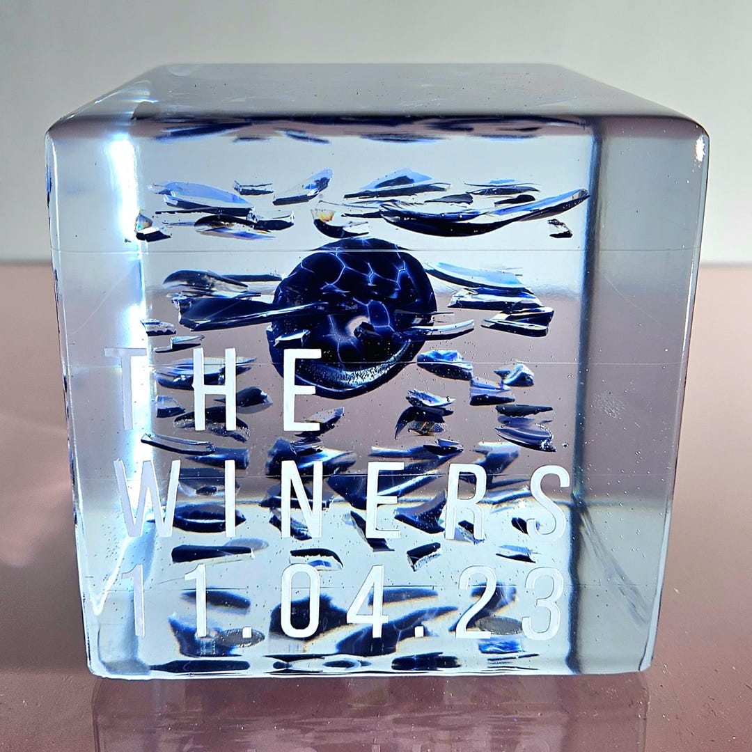 Smashed Glass Cube 4x4x4 Jewish Wedding Gift Tradition Memory Chuppah ...