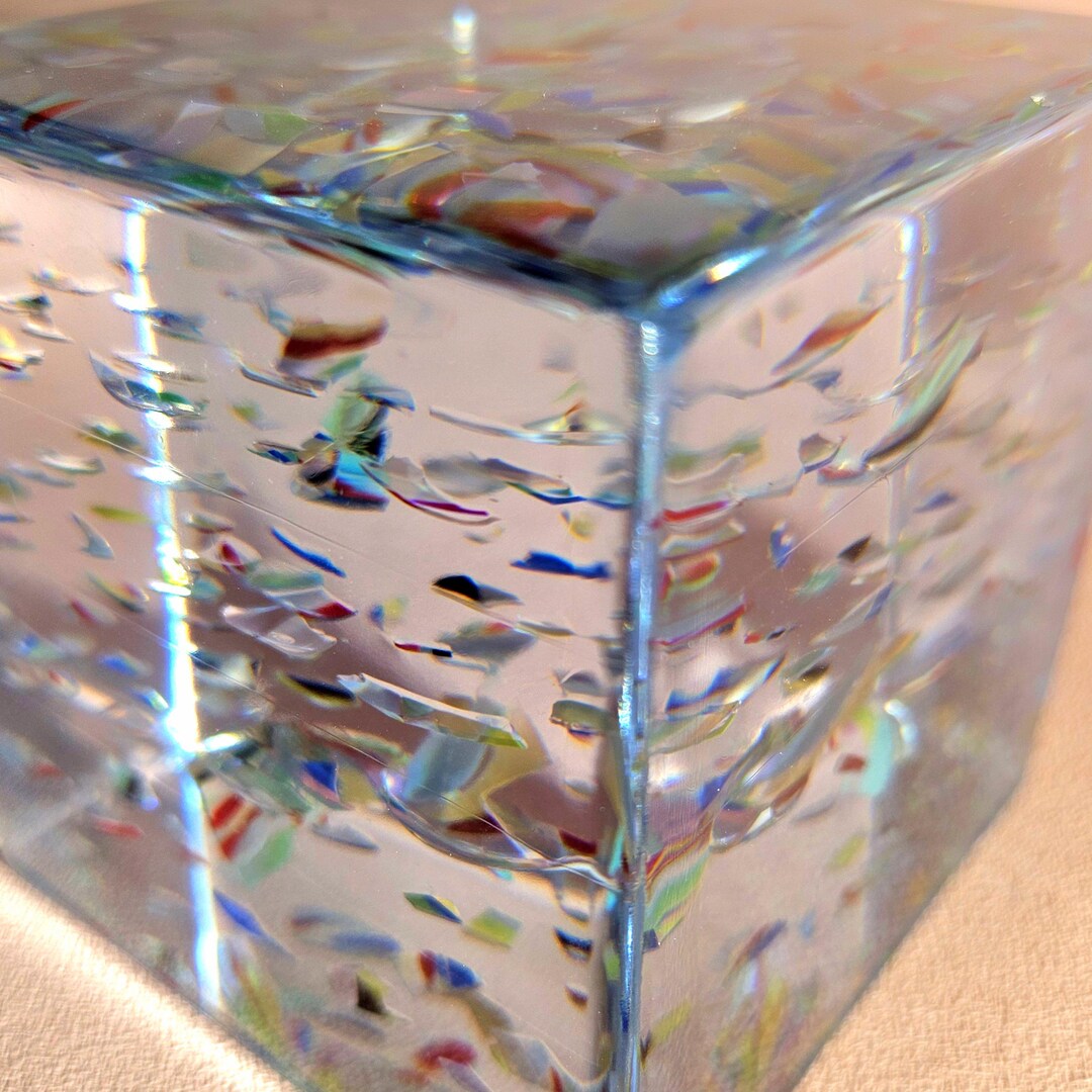 Smashed Glass 4x4x4" Cube Jewish Wedding Gift Tradition Memory Chuppah ...