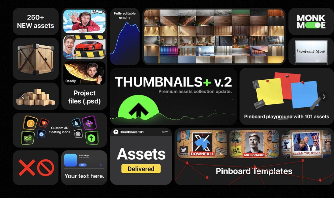Trendy Youtube Thumbnail Templates Drag & Drop Photoshop Thumbnail ...