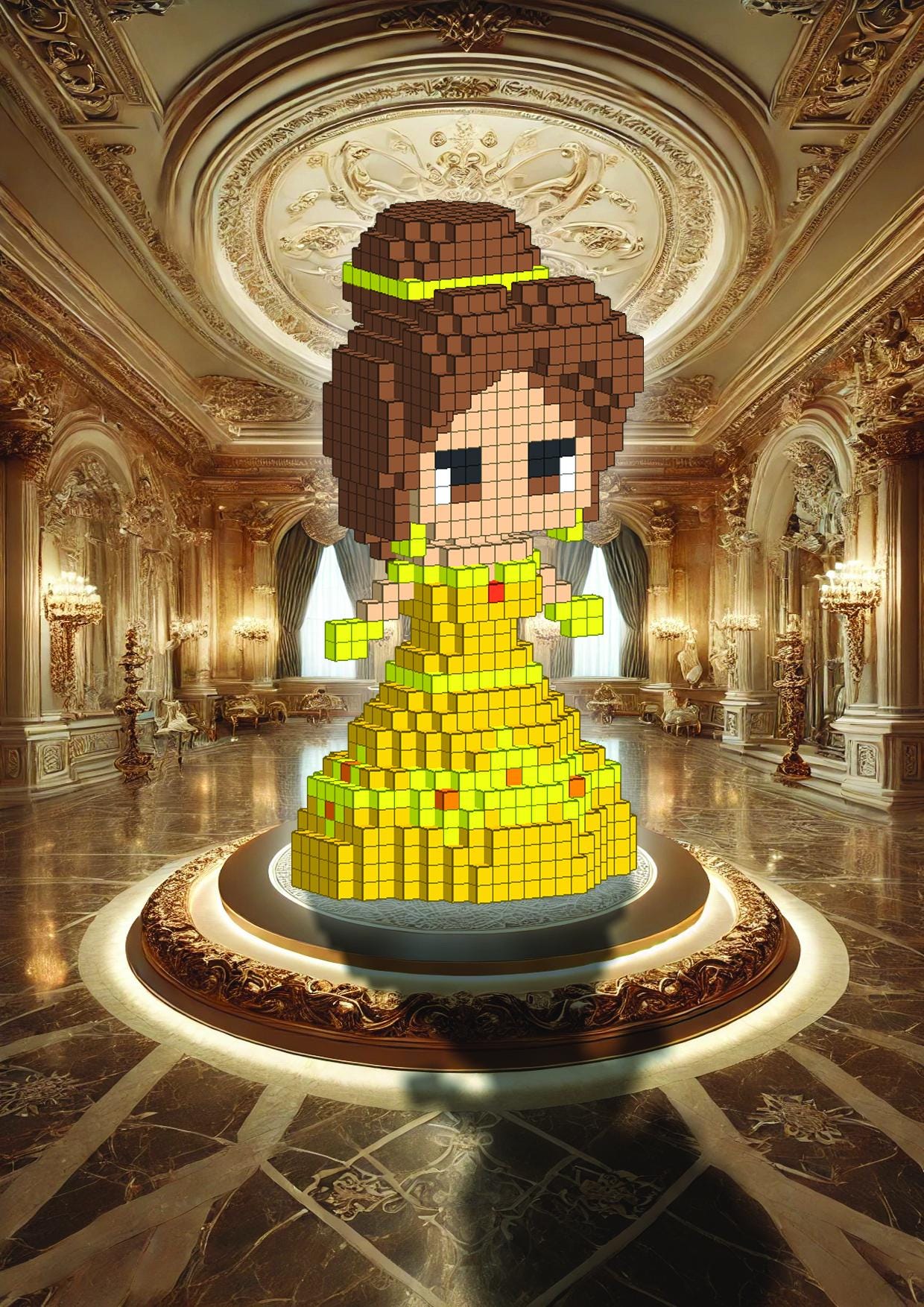 Beauty and the Beast Fuse Bead Pattern: 3D Belle Figurine (PDF Pattern ...
