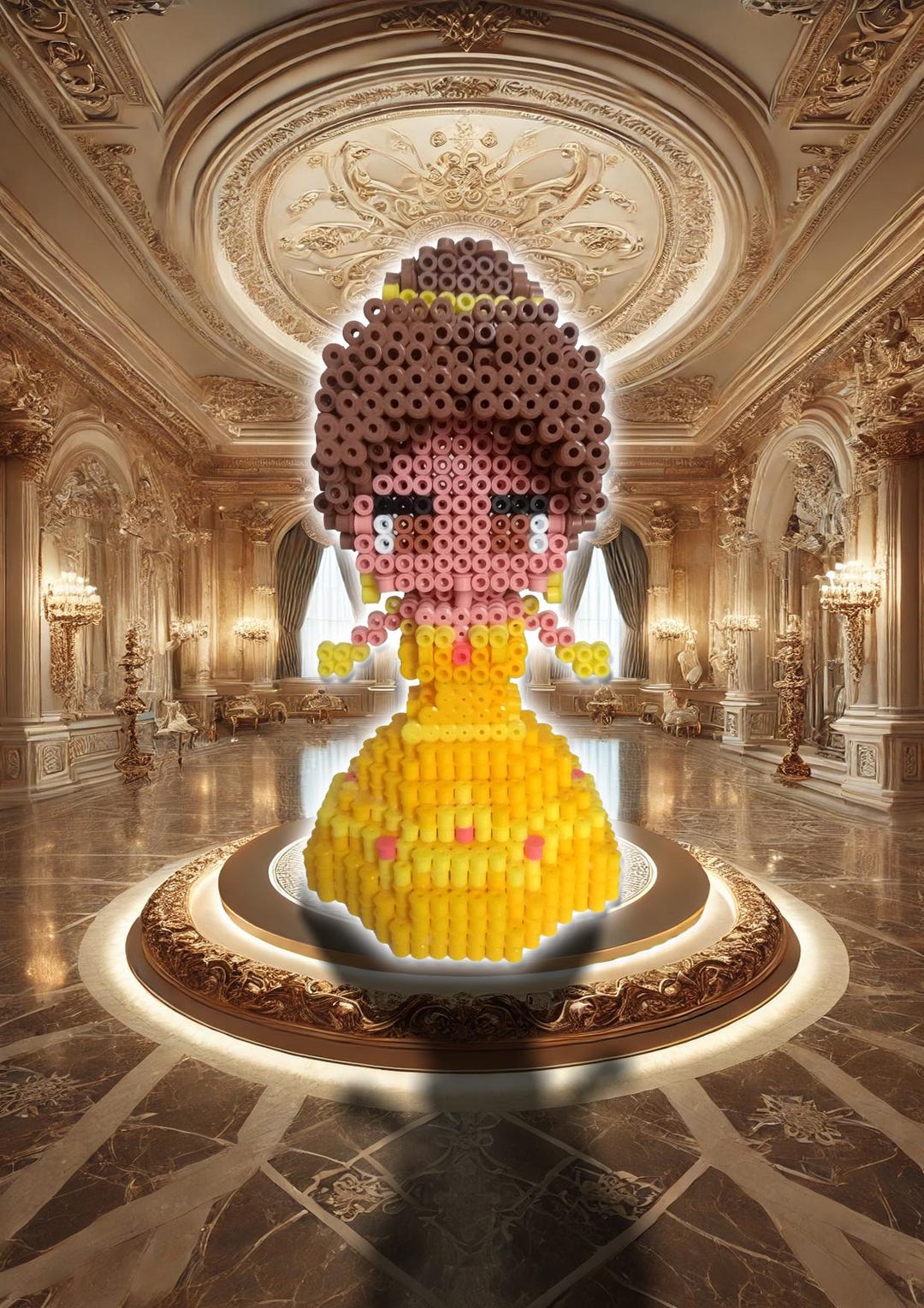 Beauty and the Beast Fuse Bead Pattern: 3D Belle Figurine (PDF Pattern ...