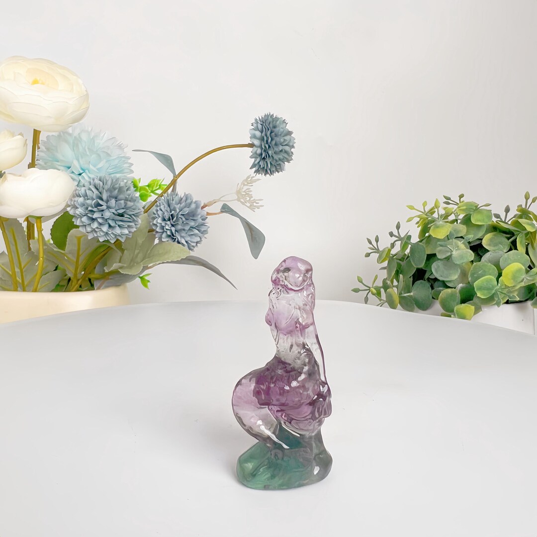 2.5" Fluorite Mermaid | Hand-carved Natural Crystal Mermaid Statue ...